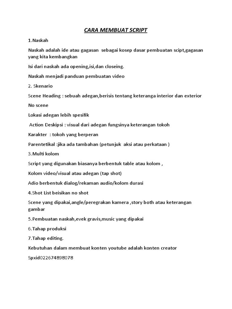 Cara Membuat Script Nissa | PDF