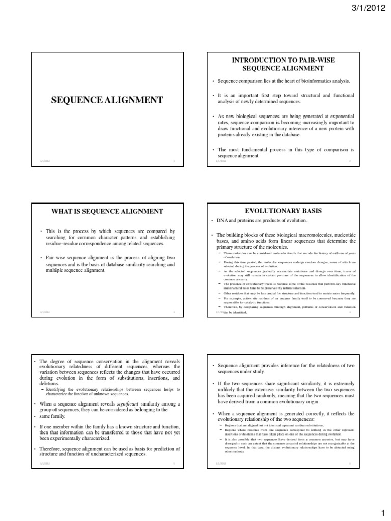 Sequence Alignment | PDF Sequence Alignment | PDF