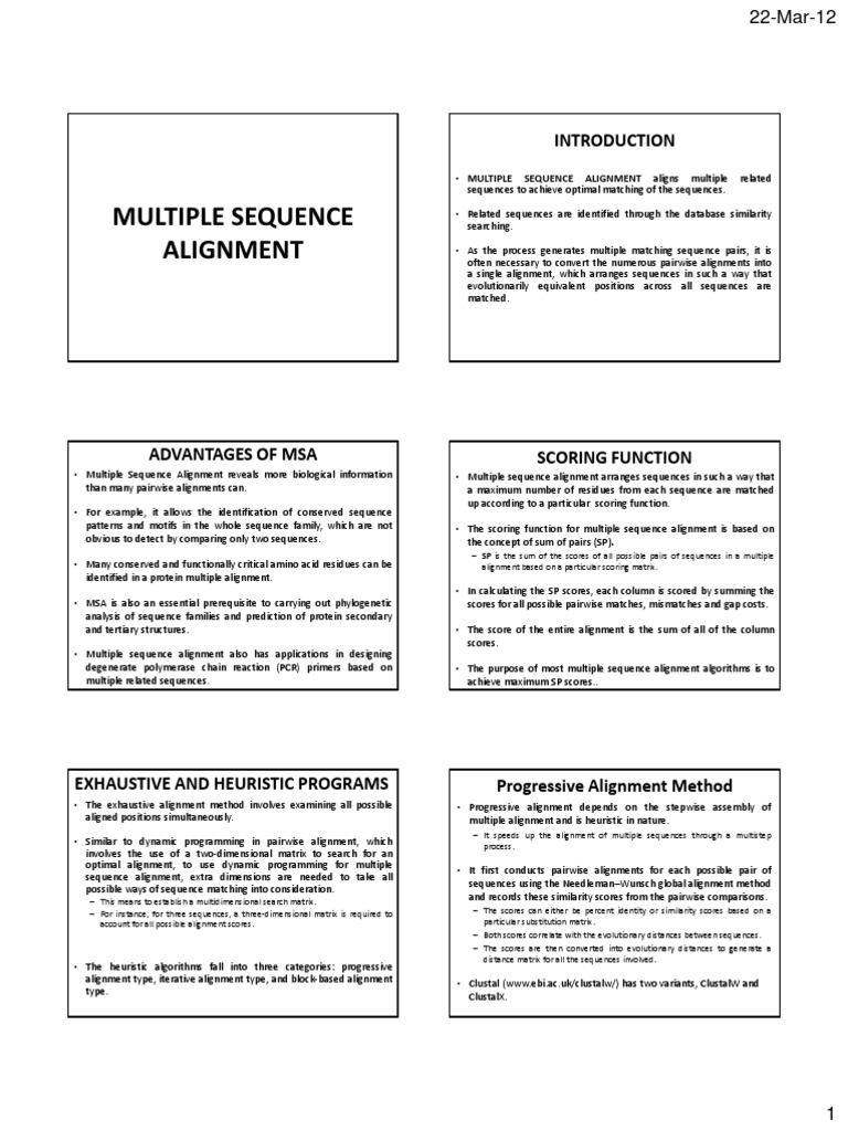 Multiple Sequence Alignment Black and White | PDF | Sequence Alignment ...