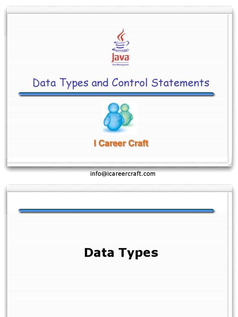 2.DataTypes Control Statements Operators | PDF | Array Data Type | Array Data Structure
