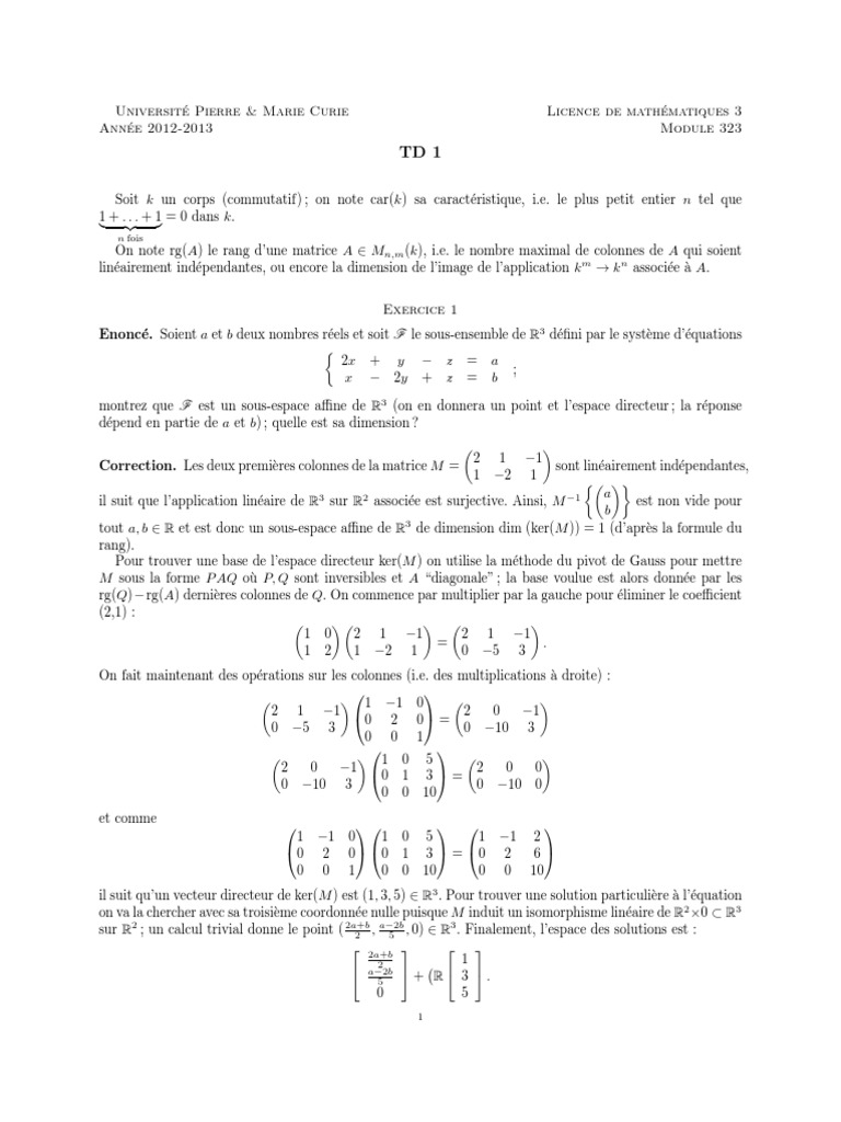 Sous-espaces affines en mathématiques | PDF | Base (algèbre linéaire ...