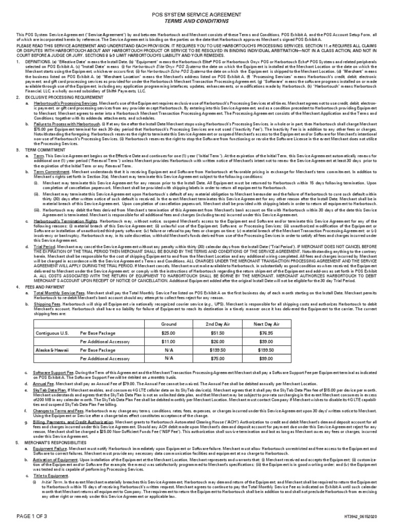 POS System Service Agreement | PDF
