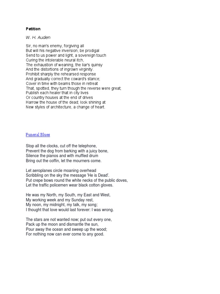 Poems Of Auden | PDF