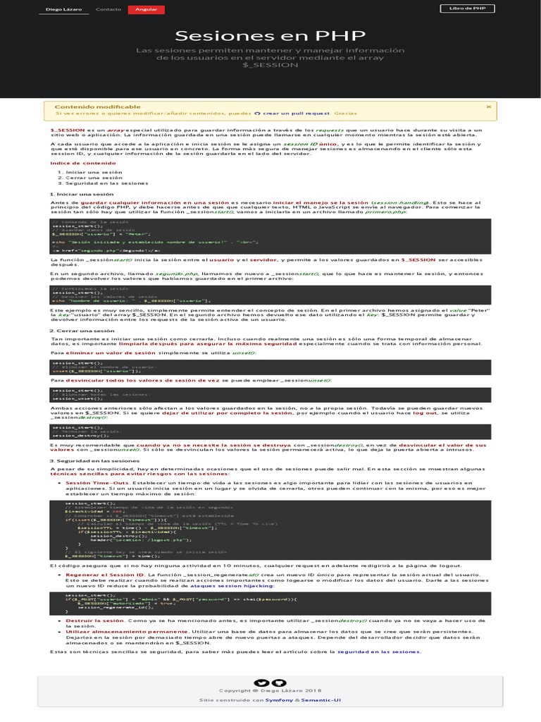 1 Sesiones en PHP | PDF
