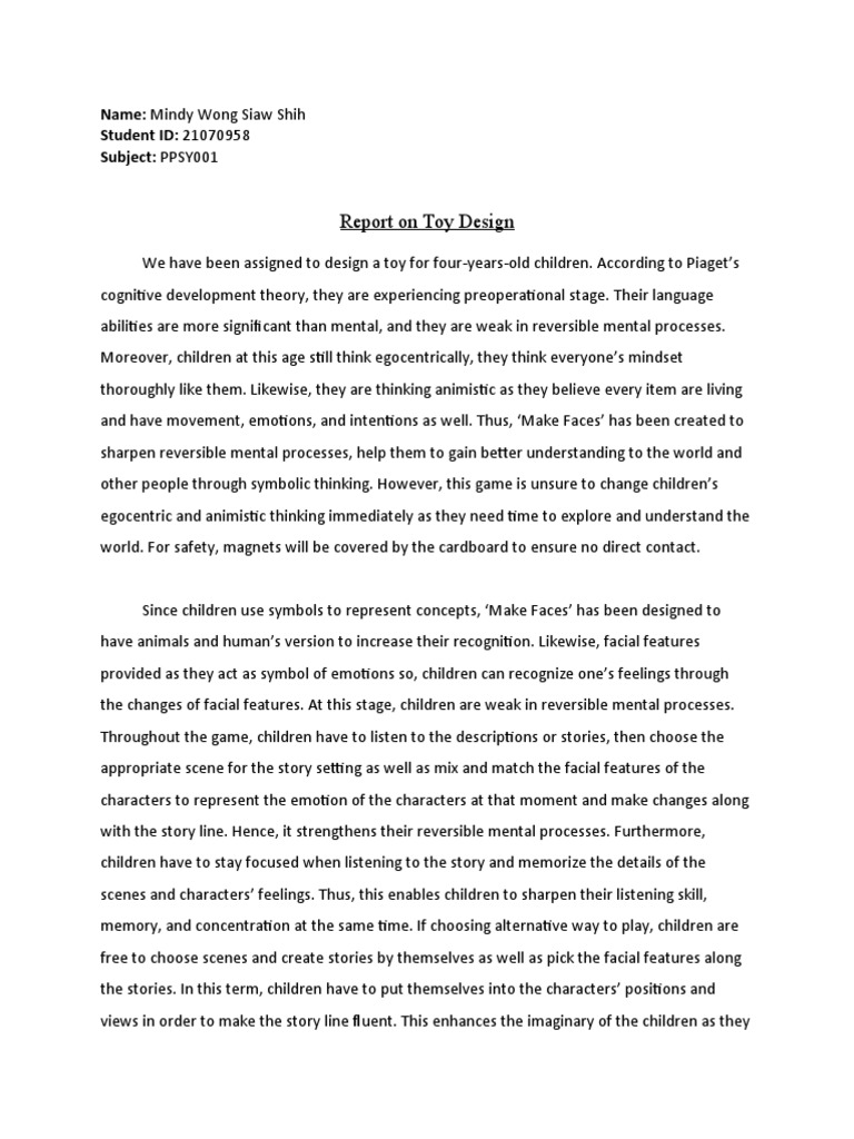 Toy Design Report | PDF