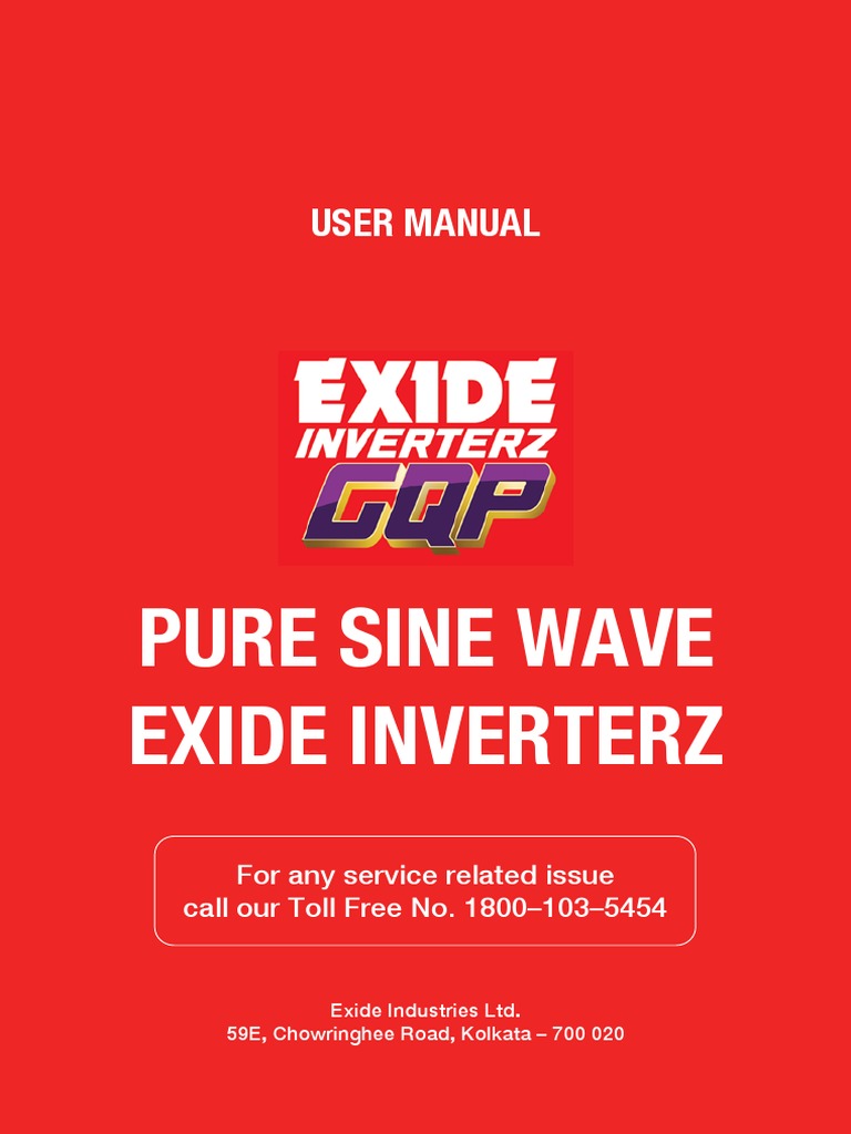 Exide Inverterz GQP New Um | PDF