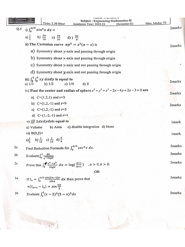 M2 Practice Question Paper as Per Sppu Pattern Set1 | PDF