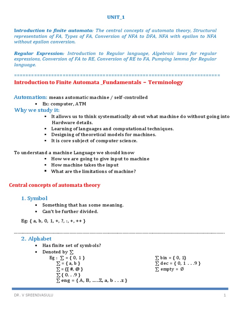 Finite Automata and Regular Expressions | PDF | Set (Mathematics) | Mathematics