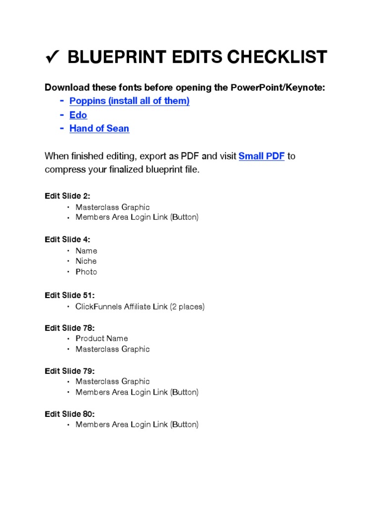 Blueprint Checklist | PDF