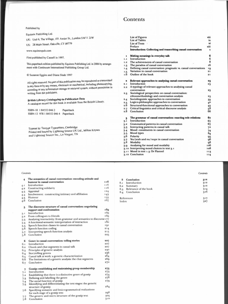 Analysing Casual Conversation (Suzanne Eggins, Diana Slade) | PDF ...
