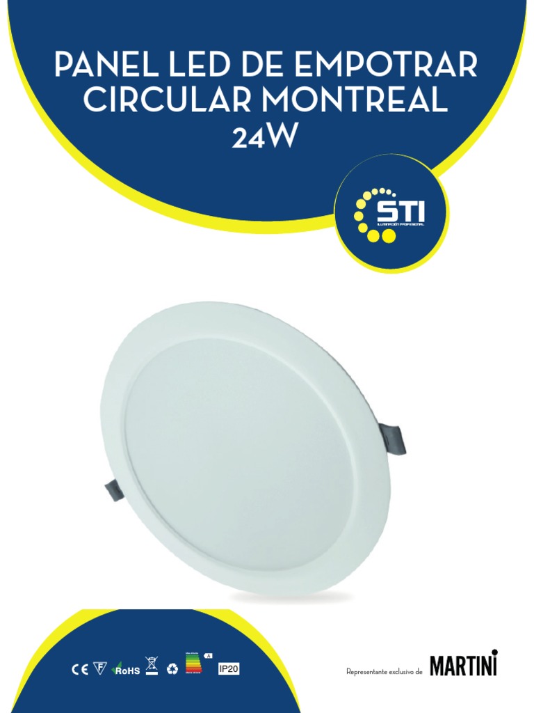 Panel Led de empotrar circular Montreal 24W | PDF