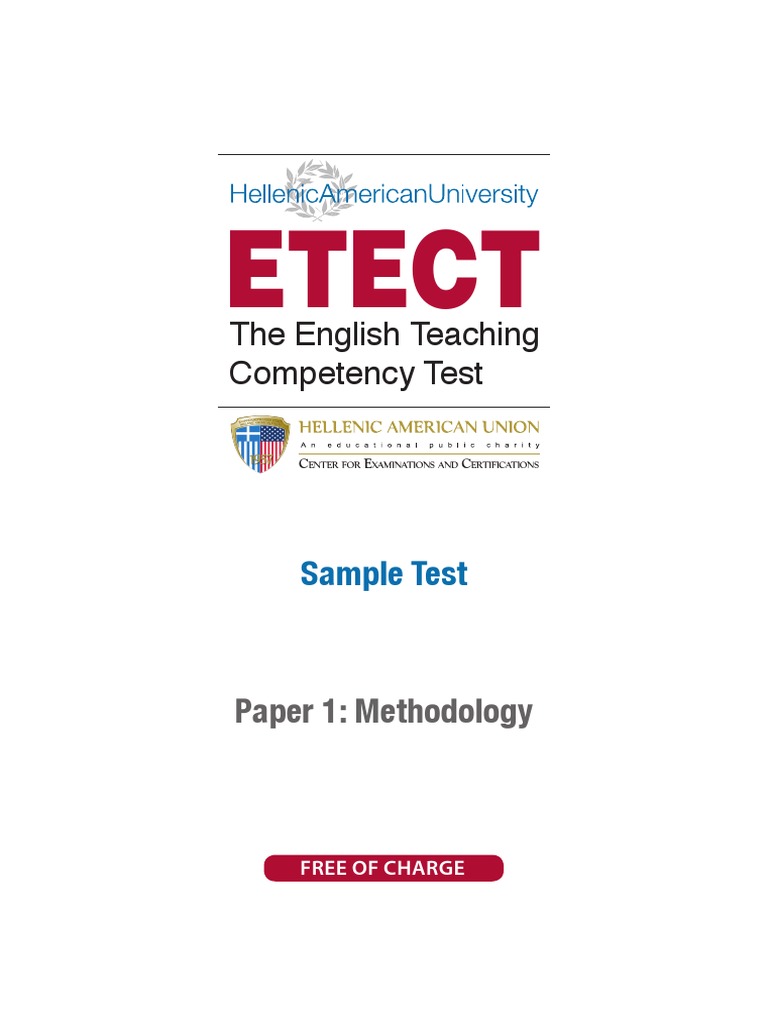 ETECT Paper 1: Teaching Methodology Guide | PDF | Reading Comprehension ...