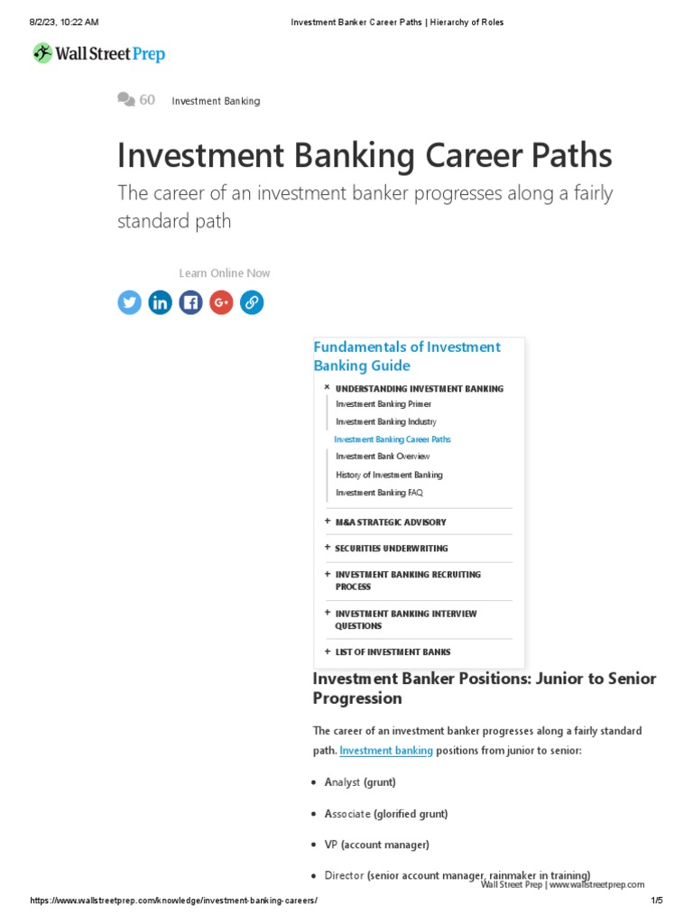03.investment Banker Career Paths - Hierarchy of Roles | PDF ...