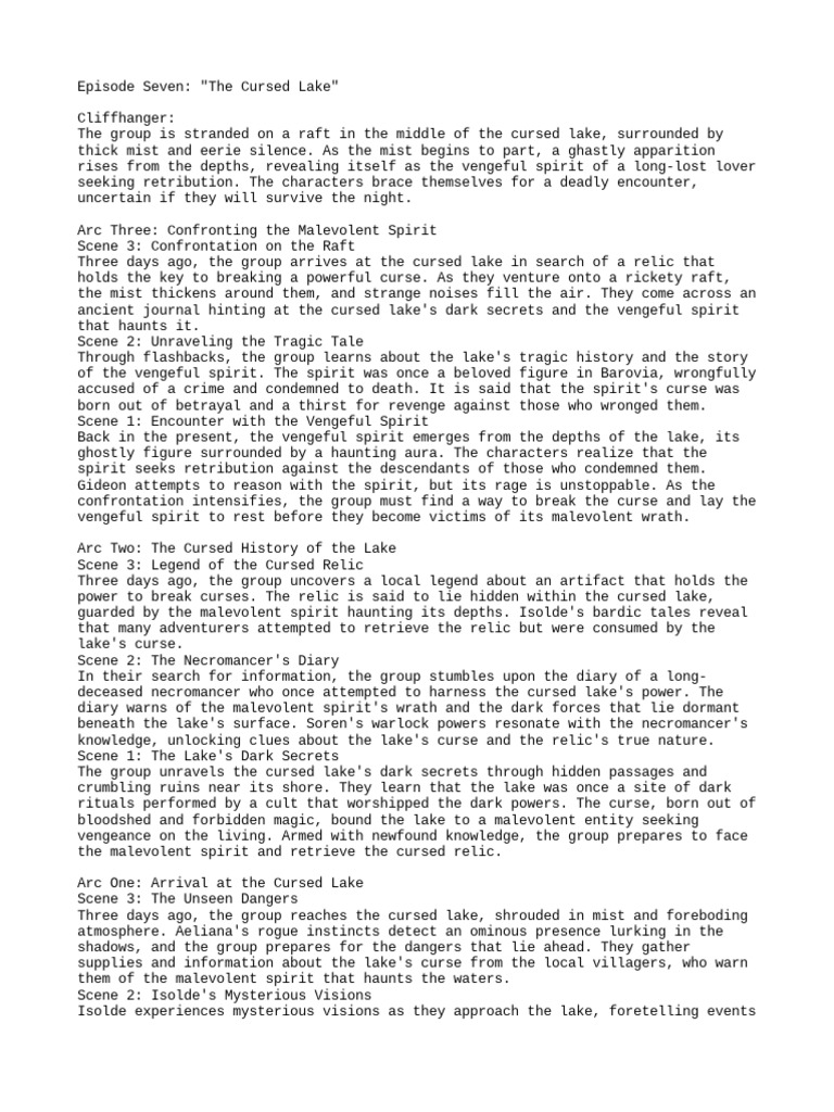 Episode 7 - The Cursed Lake | PDF