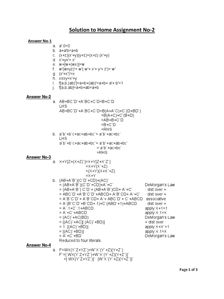Solution To Home Assignment No 2 | PDF