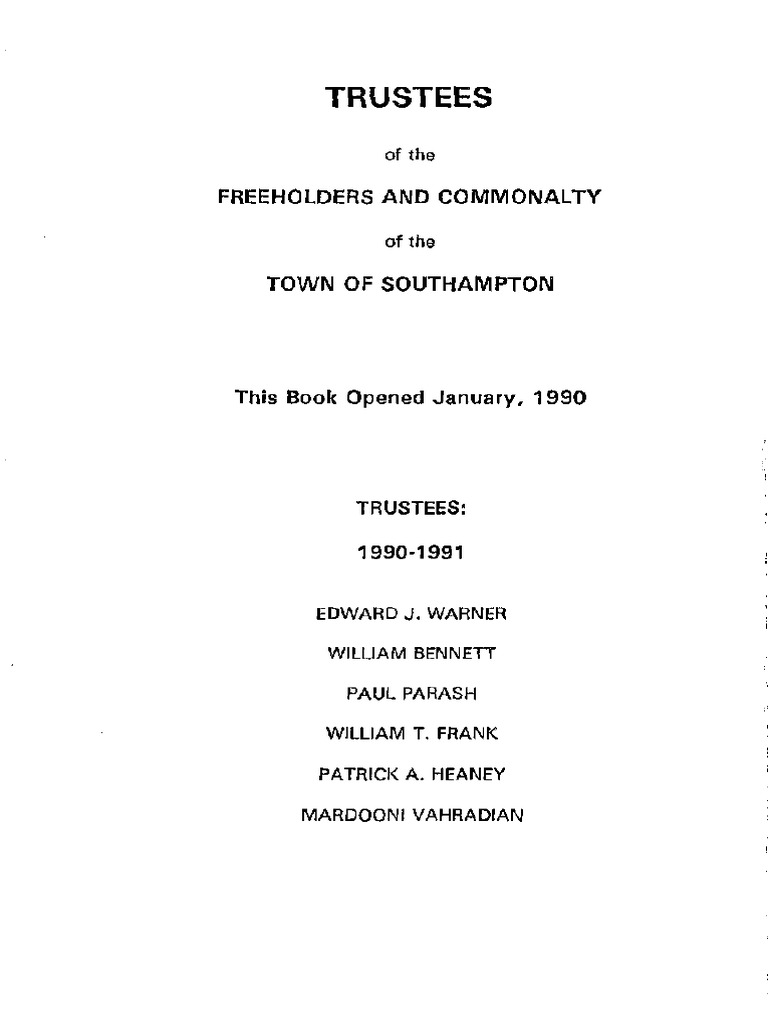 Trustees: Freeholders and Commonalty | PDF
