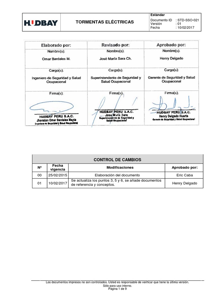 STD SSO 021 01 Tormentas Eléctricas | PDF