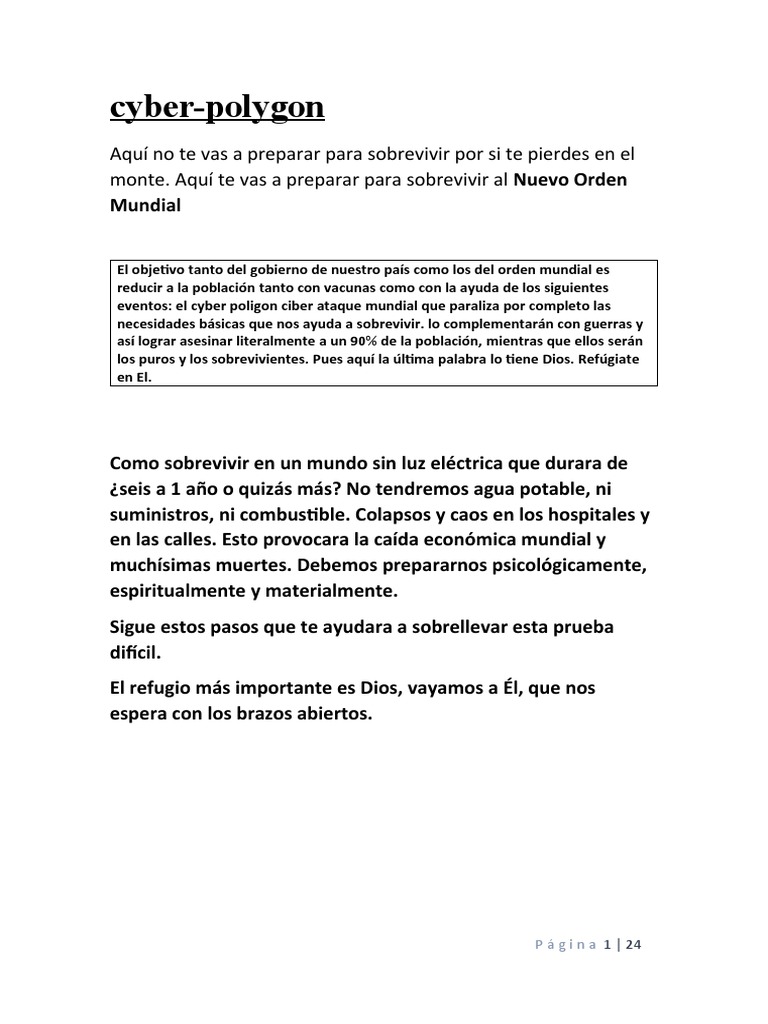 Preparación para el Cyber Polygon | PDF | Alimentos | Agua