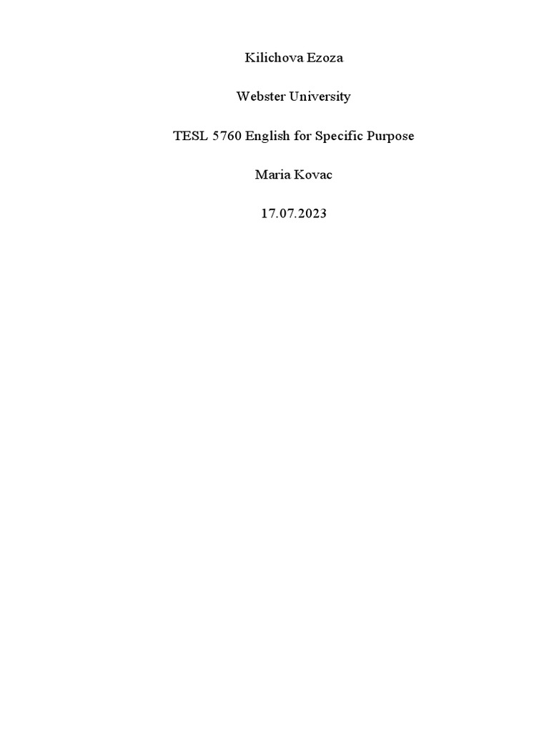 ESP Portfolio Design for Hotel Management | PDF | Human Communication ...