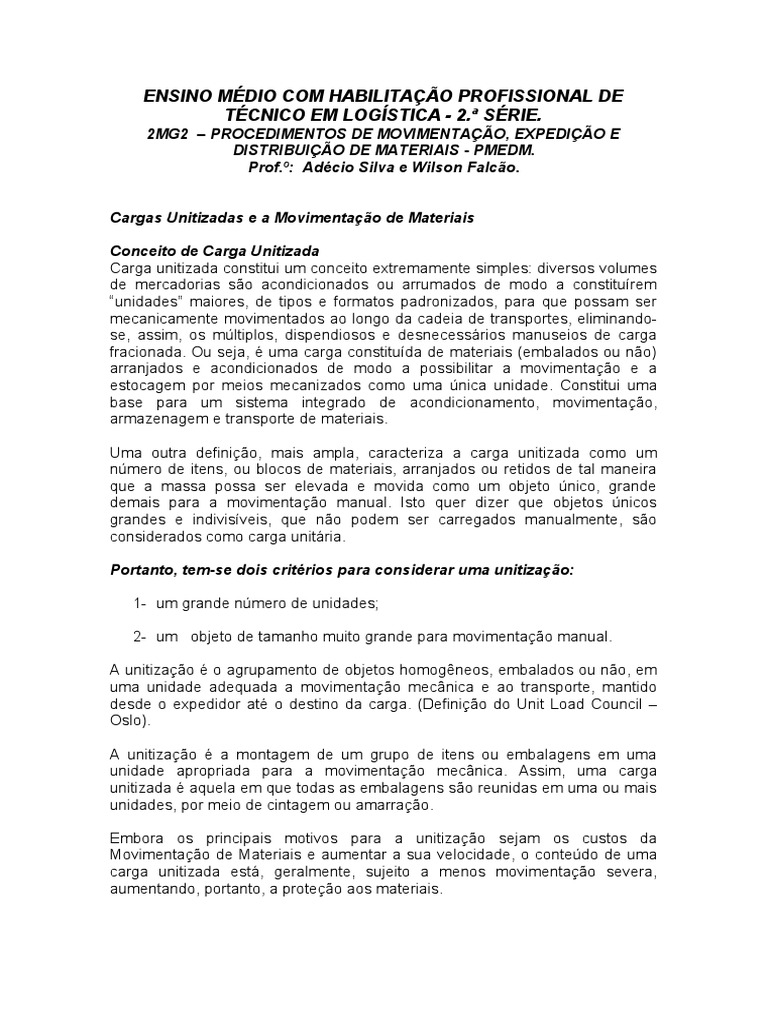 Carga Unitizada: Conceitos e Vantagens | PDF