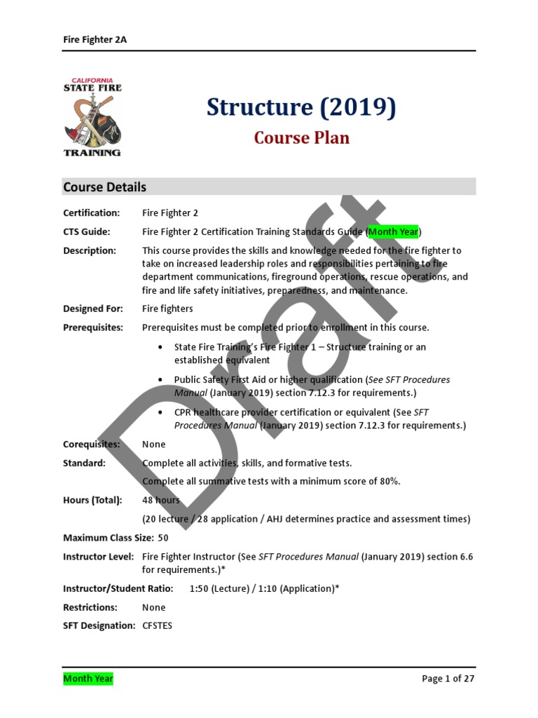 Attachment 68 Ff2a Course Plan | PDF