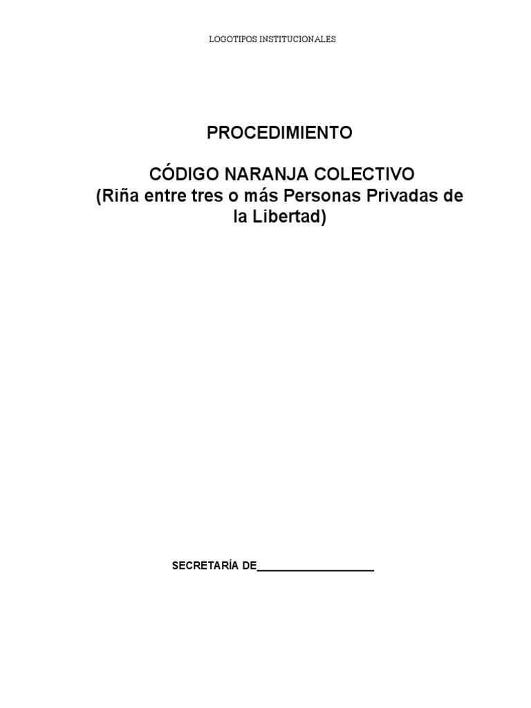 Procedimiento Código Naranja Colectivo | PDF