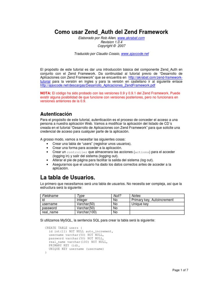 Uso Zend Auth ZendFramework | PDF