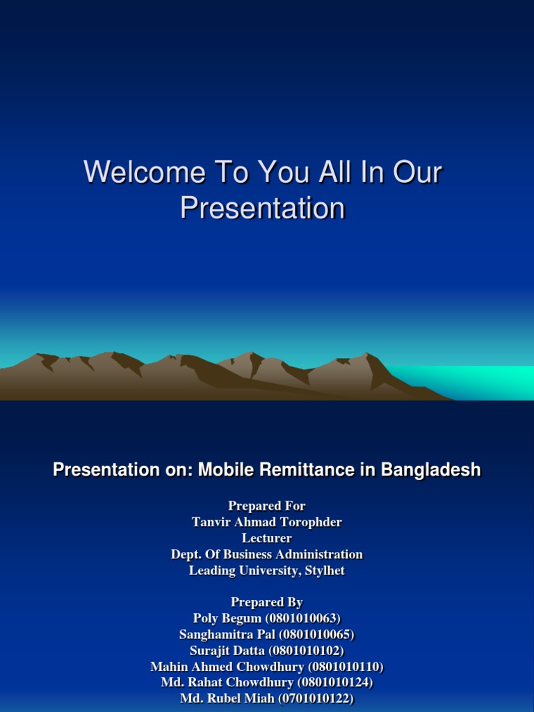 Welcome To You All in Our Presentation | PDF | Identity Document ...