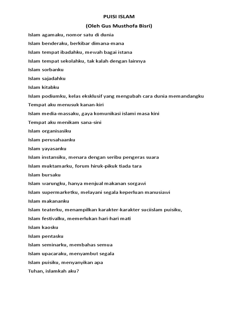 Puisi Islam | PDF
