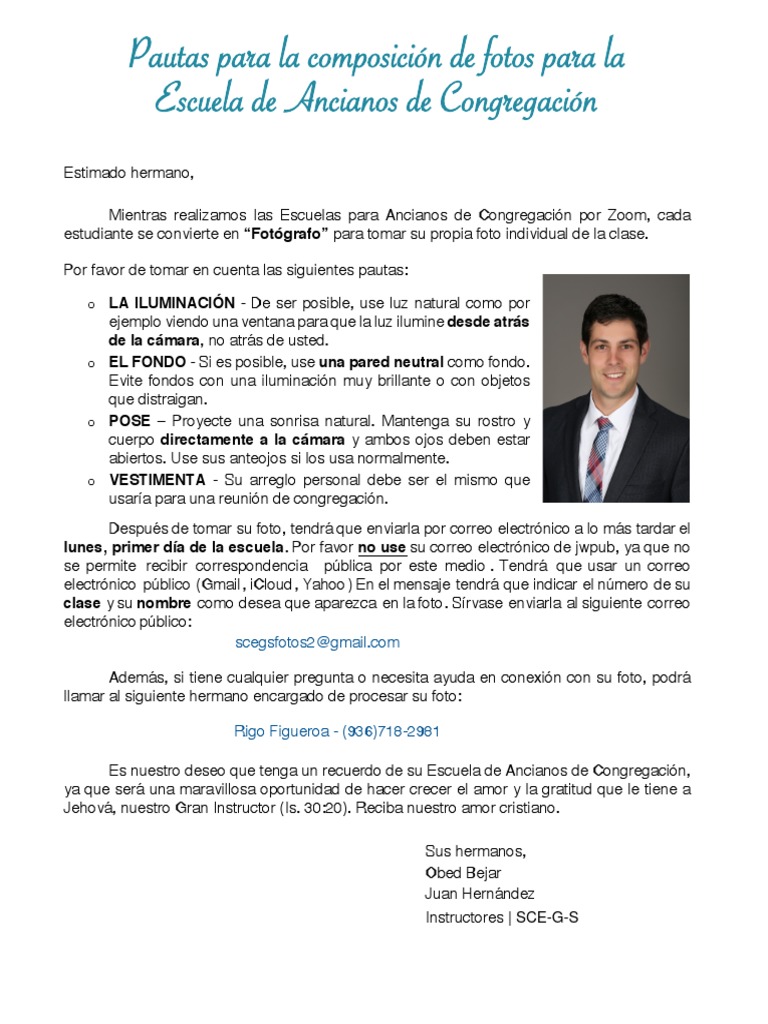 SCEGS Pautas para Fotos Clase 303 | PDF