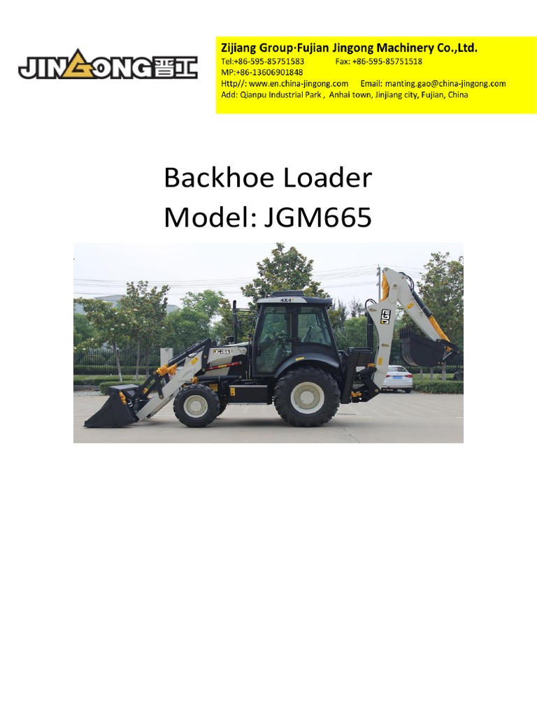 Backhoe Loader JGM665 Quotation Details | PDF | Loader (Equipment) | Axle