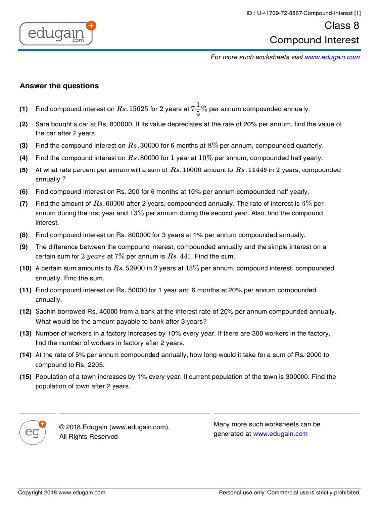 Compound Interest 2 | PDF