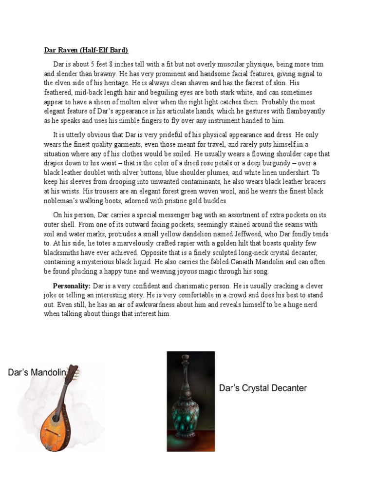 Dar Character Description | PDF