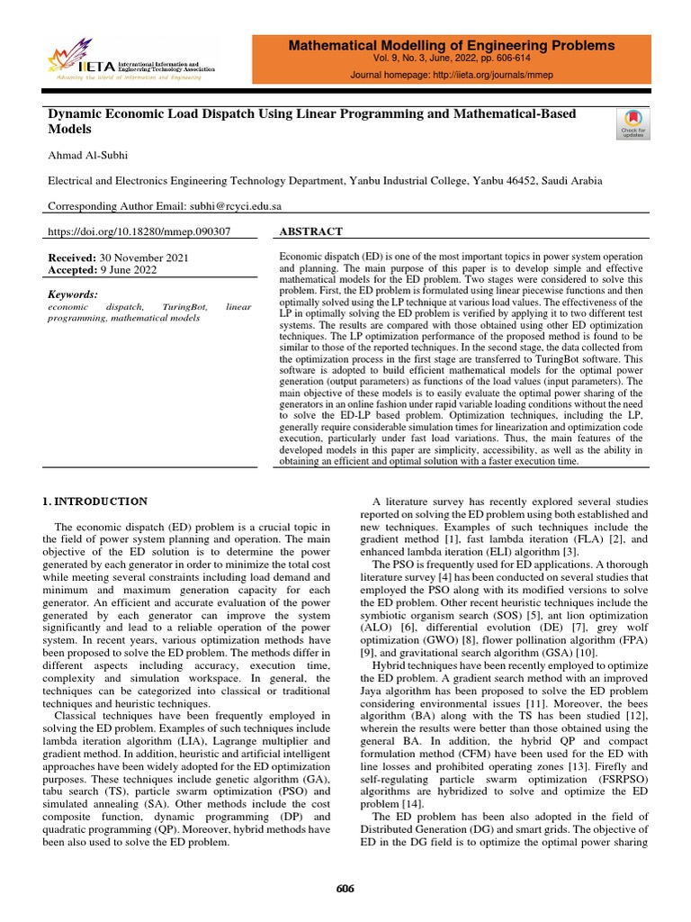 Mathematical Modelling of Engineering Problems: Received: 30 November ...