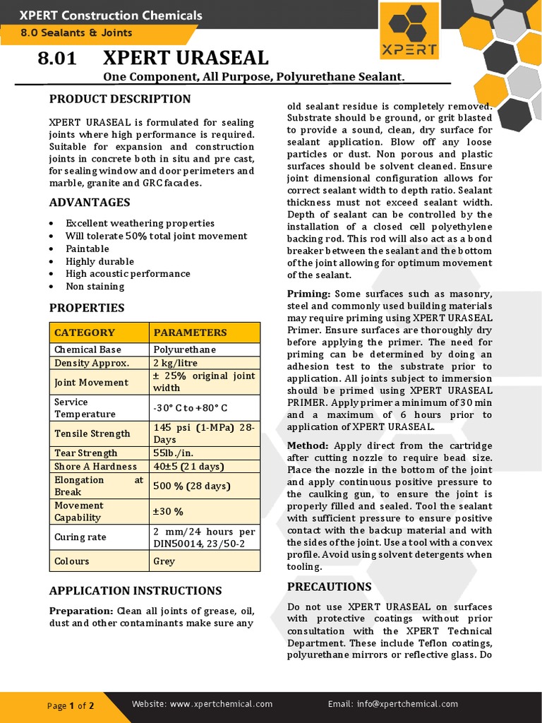 8.01 Xpert Uraseal - Rev 02 | PDF