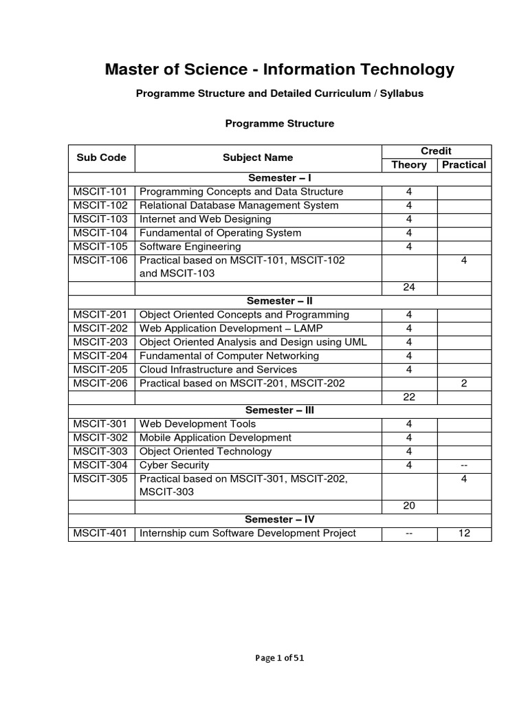 MSCIT_syllabus - Copy | PDF