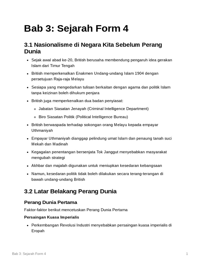 Bab 3 - Sejarah Form 4 | PDF