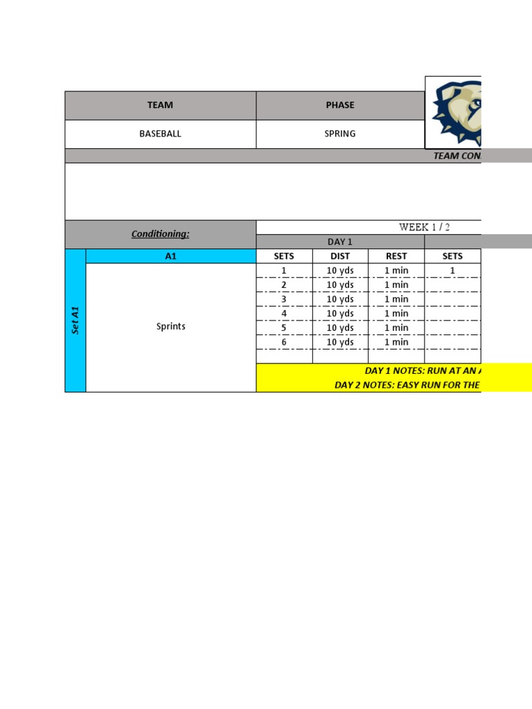 Baseball Conditioning Program Weeks 1-8 | PDF
