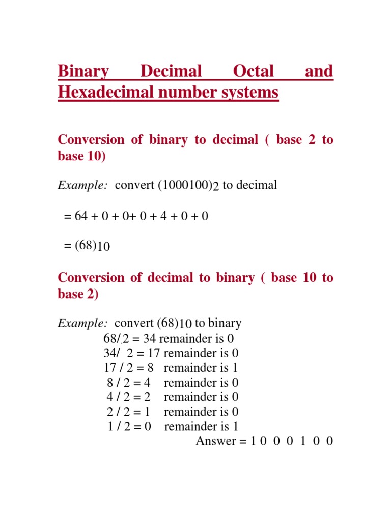 Binay Octal Hex | PDF