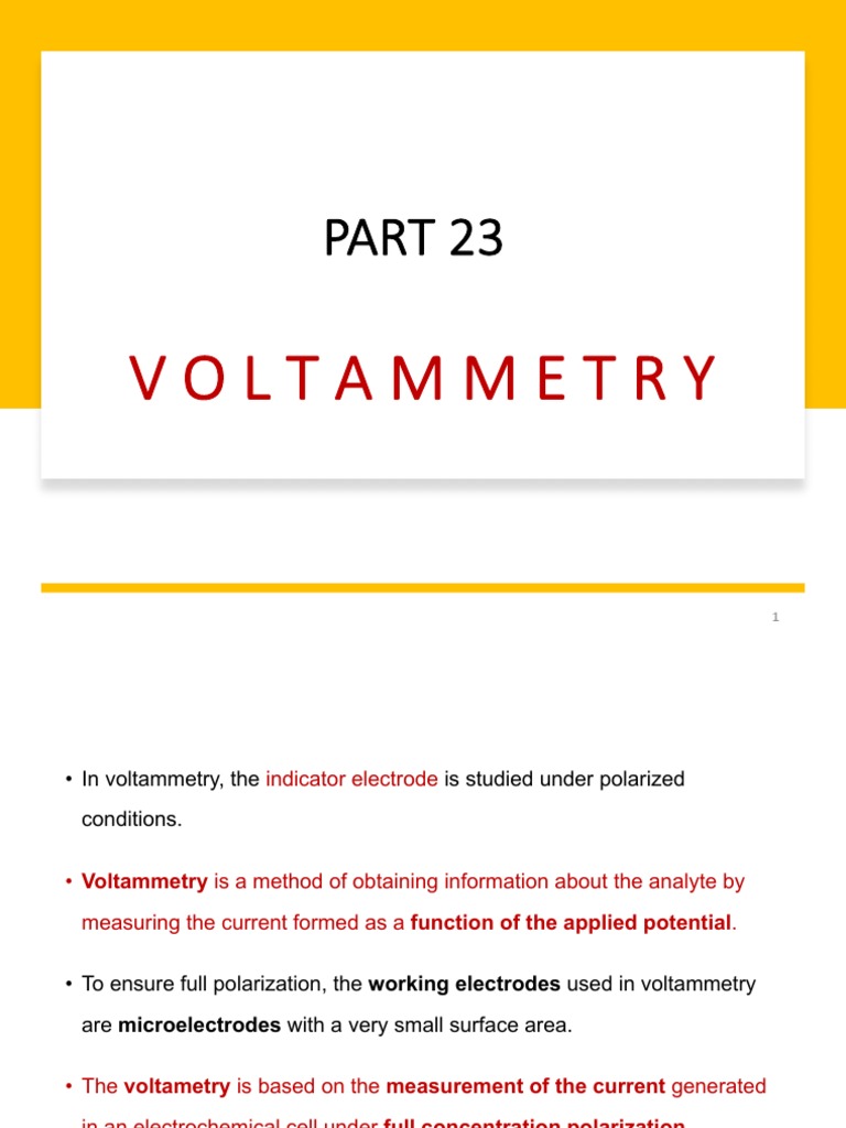 Analytical Chemistry-23 (Voltammetry) 2 | PDF | Anode | Analytical Chemistry