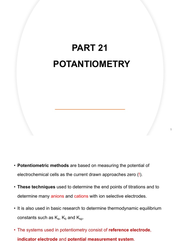 Potentiometry: Principles and Applications | PDF | Ph | Titration