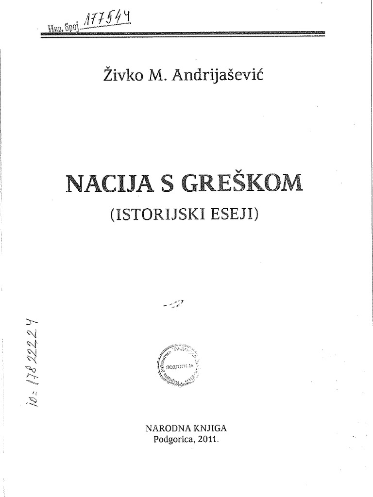 Andrijasevic, Zivko - Nacija S Greskom (2011) | PDF