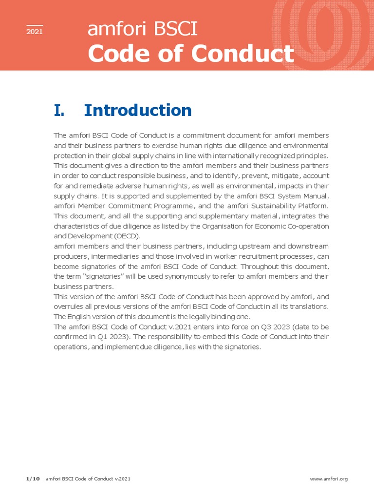 Amfori BSCI Code of Conduct - English - December 2021 - v2 SIGNED | PDF ...