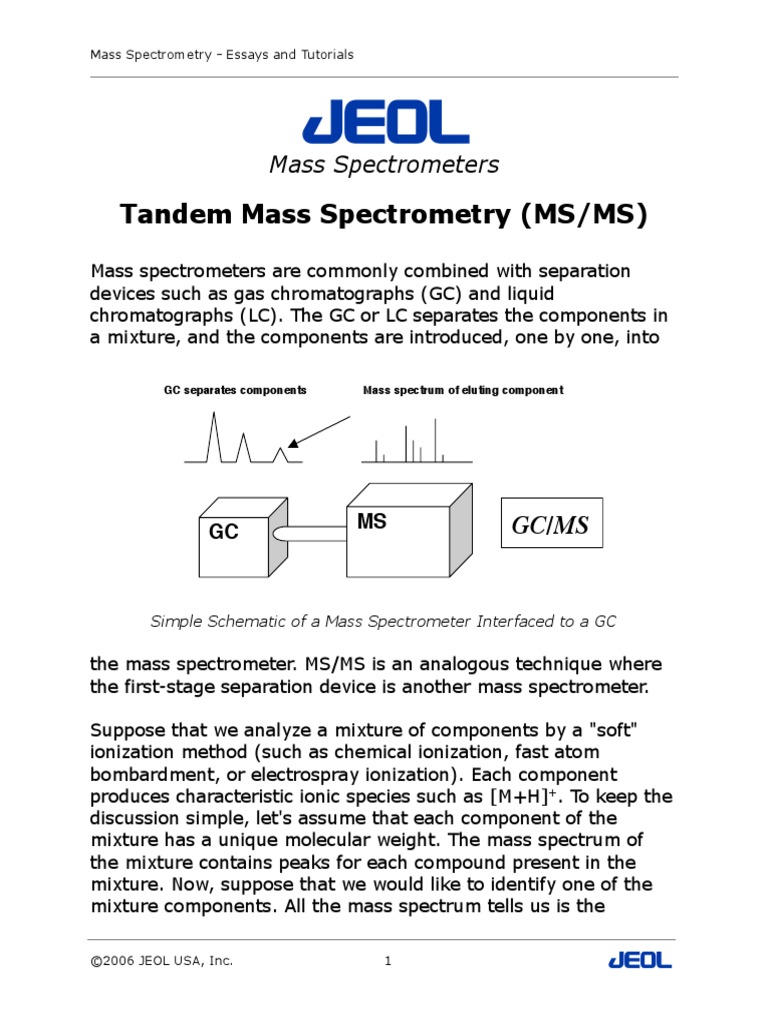 Tandem Mass Spectrometry MSMS | PDF | Tandem Mass Spectrometry | Mass Spectrometry