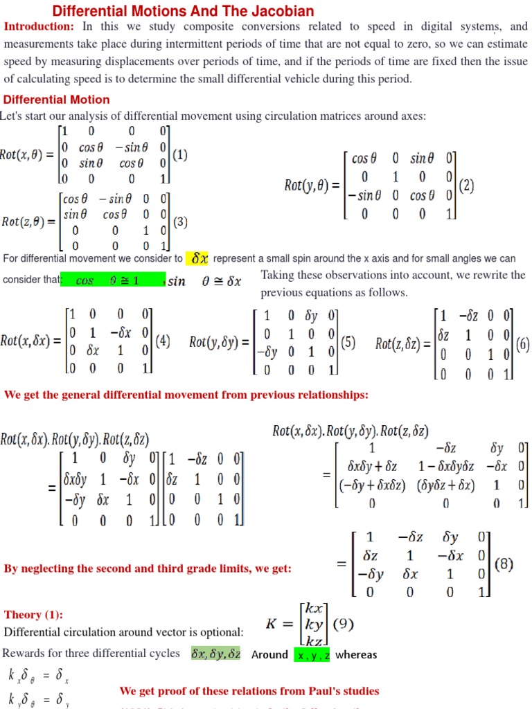 Lecture Robotics 3 | PDF | Matrix (Mathematics) | Rotation Lecture Robotics 3 | PDF | Matrix (Mathematics) | Rotation