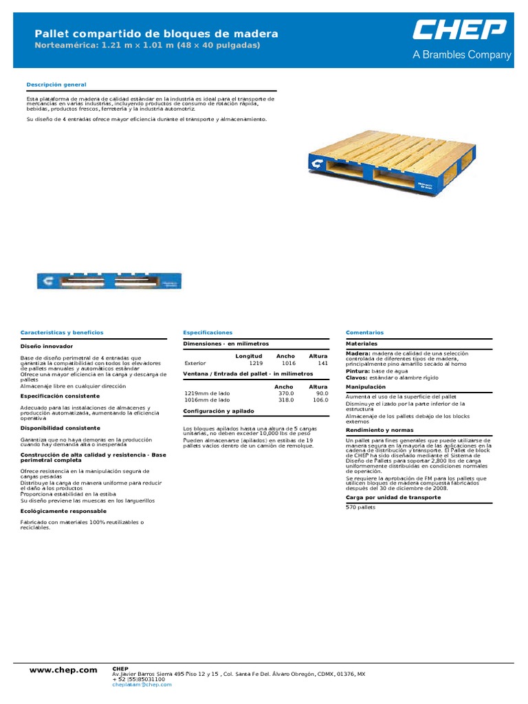 Pooled Wood Block Pallet North America 48 X 40 Inches | PDF