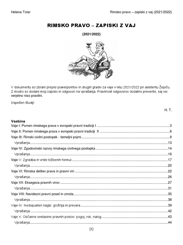 Rimsko Pravo Vaje | PDF