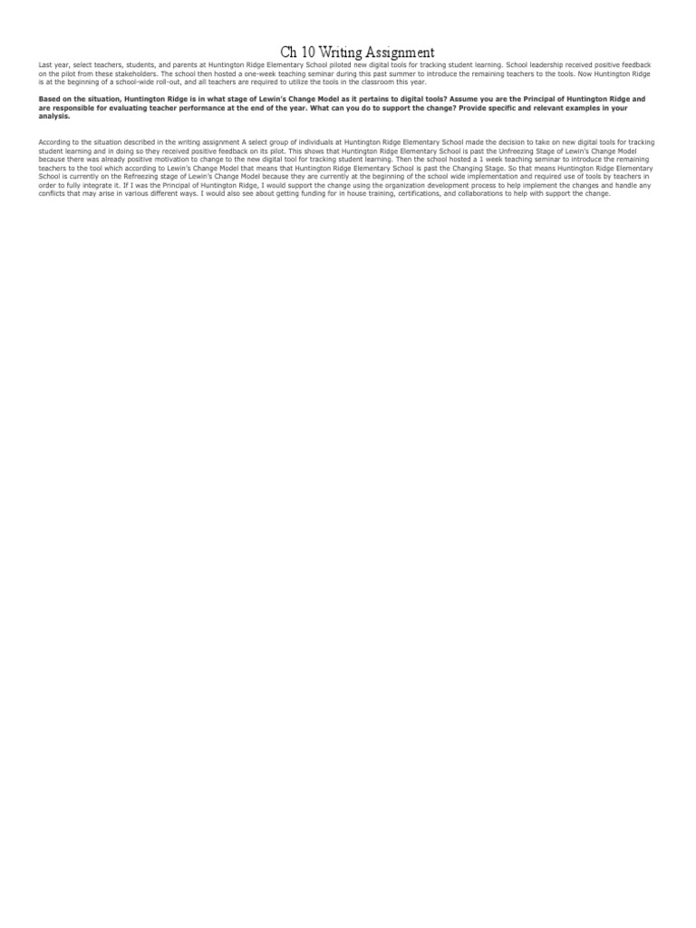 CH 10 Writing Assignment | PDF