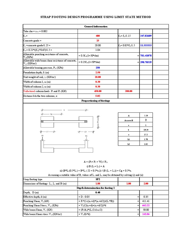 Strap Footing Design2 | PDF