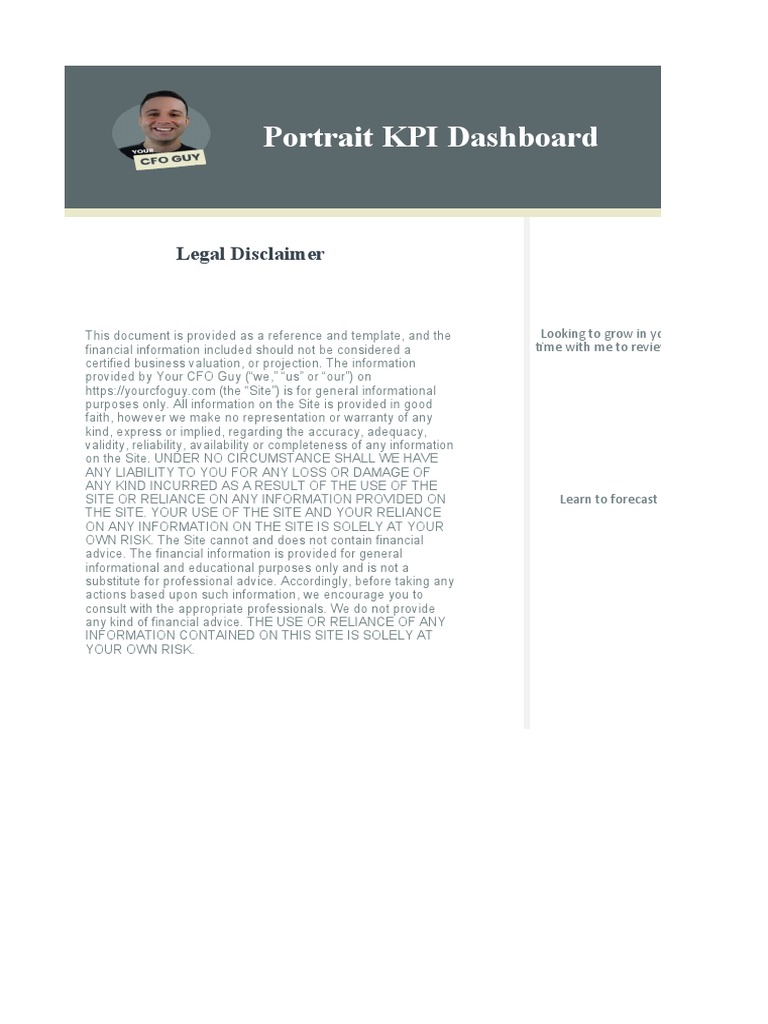 Your CFO Guy - Portrait KPI Dashboard | PDF